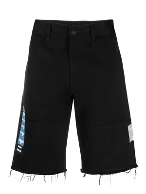 Heron Preston Raw Hem Denim Shorts - Black