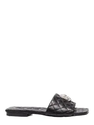 Philipp Plein Crystal-skull Flat Sandals - Black