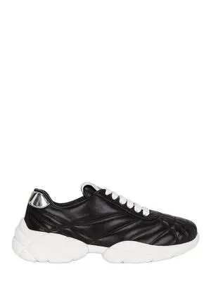 Miu Miu Quilted Leather Sneakers - Black