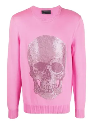 Philipp Plein Iconic Skull Crewneck Sweater - Pink