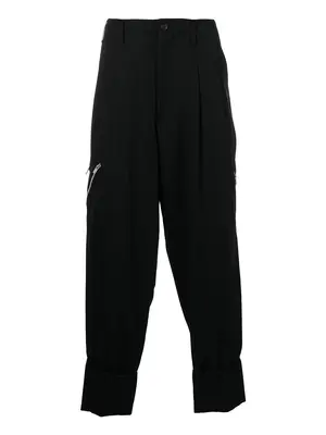Yohji Yamamoto Zip-detail Tailored Trousers - Black