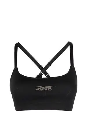 REEBOK Logo-print Sports Bra - Black