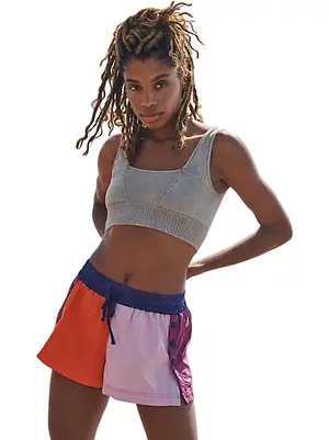 Free People Colorblock Performance Shorts Persimmon Combo