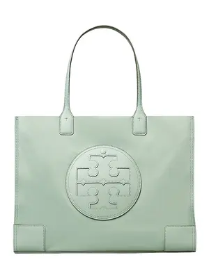 Tory Burch Tory Burch Ella Logo Tote Bag Blue Celadon