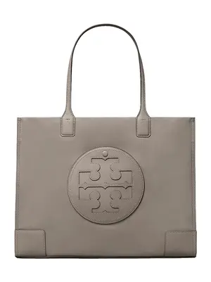 Tory Burch Tory Burch Ella Logo Tote Bag Gray Heron