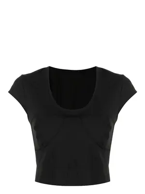 ONEFIFTEEN X Beyond The Radar Scoop-neck Cropped Top - Black