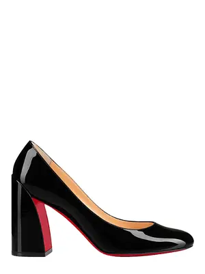CHRISTIAN LOUBOUTIN Miss Sab 85 Patent-leather Courts - Black