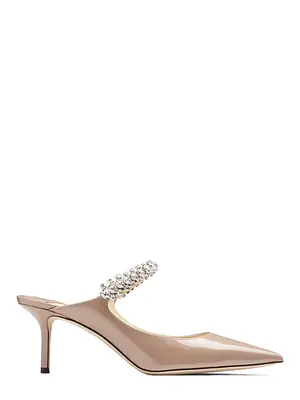 JIMMY CHOO Bing 65 Crystal-embellished Patent-leather Mules - Ballet Pink