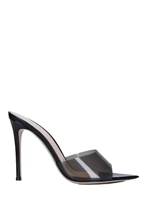 GIANVITO ROSSI Elle Leather And Pvc Heeled Mules - Black