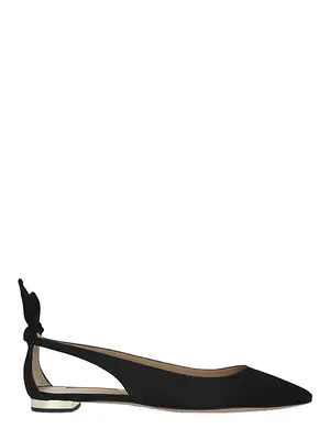 AQUAZZURA Deneuve Suede Ballet Pumps - Black