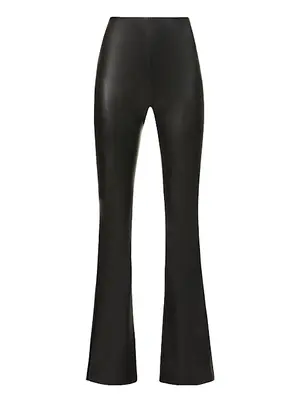 Commando Flared Mid-rise Faux-leather Leggings - Black