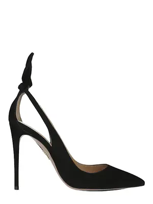 AQUAZZURA Deneuve Suede Heeled Pumps - Black