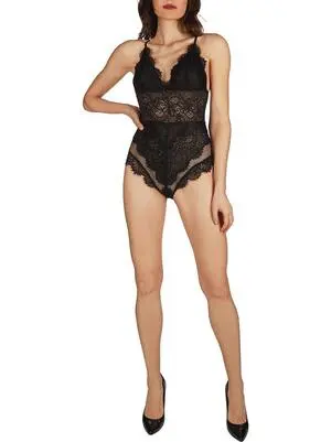 MEMOI Adalene Lace Bodysuit - Black