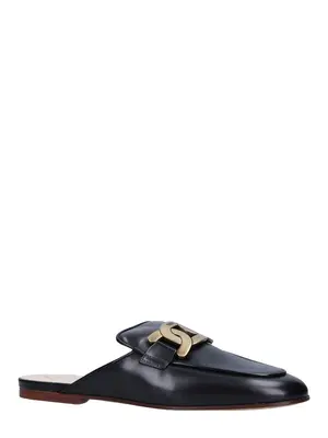 TOD'S Leather Slippers - Black