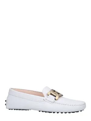 TOD'S Leather Kate Gommino Loafers - Beige
