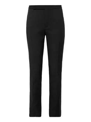 Saint Laurent Slim-fit Grain De Poudre Trousers - Black