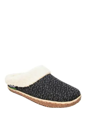 Minnetonka MINNETONKA Spruce Faux Fur Slipper Black