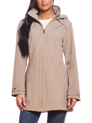 Gallery Gallery Water Resistant Hooded Jacket Pebble