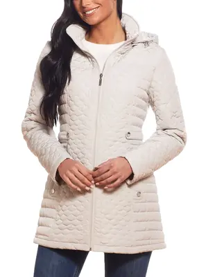 Gallery Gallery Quilted Water Resistant Hooded Jacket Storm Cloud