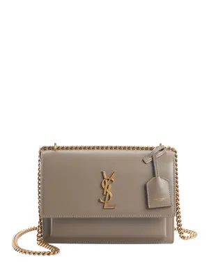 Saint Laurent Saint Laurent Medium Sunset Shoulder Bag Greyish Brown