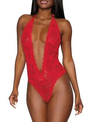 DREAMGIRL Halter Lace Teddy - Red