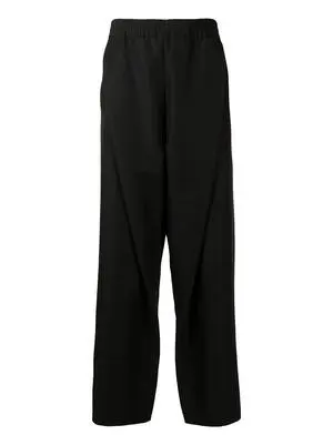 YOSHIOKUBO Pleat-detailed Straight-leg Trousers - Black
