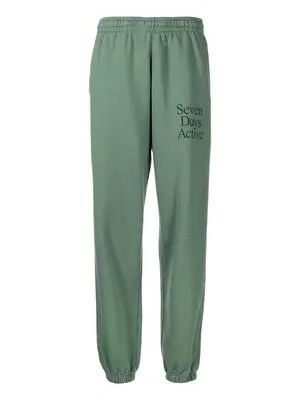 7 DAYS ACTIVE Logo-print Track Pants - Green