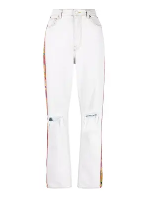 Etro Embroidered Straight-leg Jeans - Blue