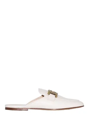 TOD'S Sabot Loafer Mules - White
