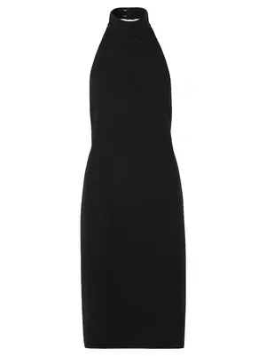 Burberry Funnel-neck Silk Bib Dress - Black