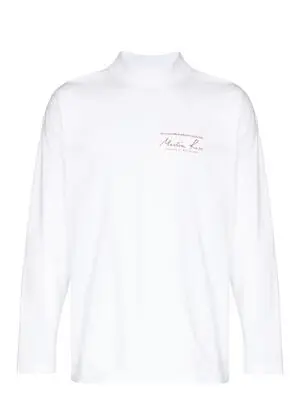 Martine Rose Logo-print Long-sleeve T-shirt - White