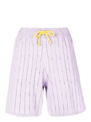 Joshua Sanders Cable-knit Drawstring Shorts - Purple