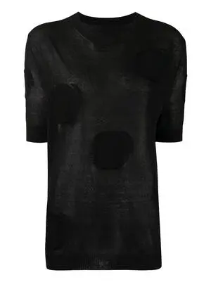 UMA WANG Circle-motif Knitted Top - Black