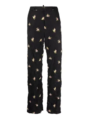 Dsquared2 Floral-print Trousers - Black