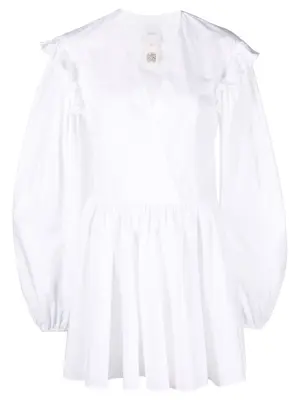 PATOU V-neck Cotton Dress - White