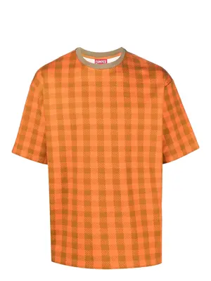 Camper Check-print T-shirt - Orange