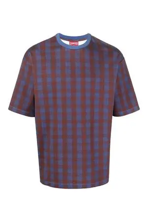 Camper Check-print T-shirt - Blue