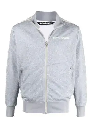 Palm Angels Glitter Lurex Track Jacket Grey