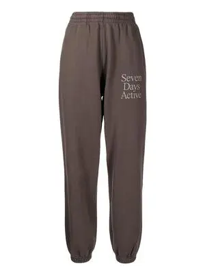 7 DAYS ACTIVE Logo-print Track Pants - Grey