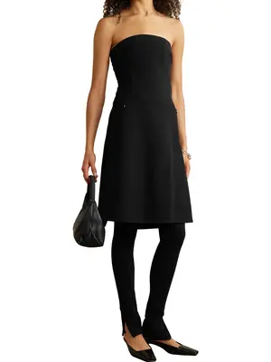 Akris Strapless Wool-blend Crepe Tunic - Black