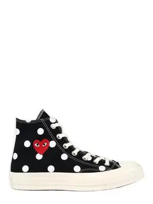 Play Comme Des Garcon Cdg Play X Converse Chuck Taylor All Star Polka Dot High-top Sneakers - Black