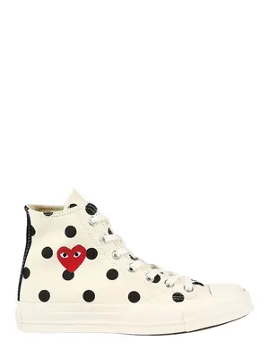 Play Comme Des Garcon Cdg Play X Converse Chuck Taylor All Star Polka Dot High-top Sneakers - White