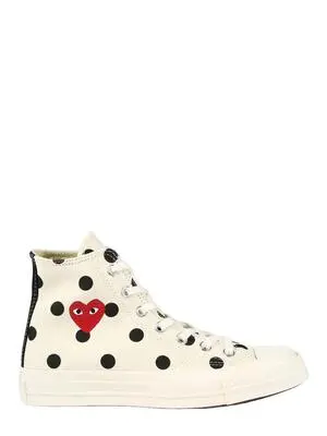Play Comme Des Garcon Cdg Play X Converse Chuck Taylor All Star Polka Dot High-top Sneakers - White