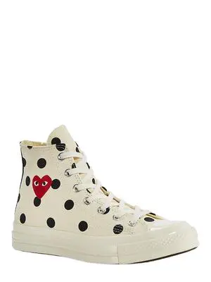 Play Comme Des Garcon X Converse Chuck Taylor High-top Sneakers - Beige