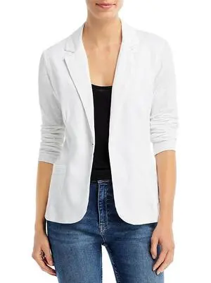 Majestic Filatures Fitted Linen Blazer - Blanc