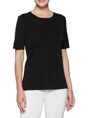 Misook Misook Jewel Neck Tee Black