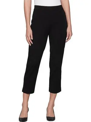 Misook Cropped Pull-on Pants - Black