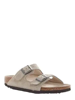 BIRKENSTOCK Arizona Soft Footbed Slide Sandals Oyster Suede