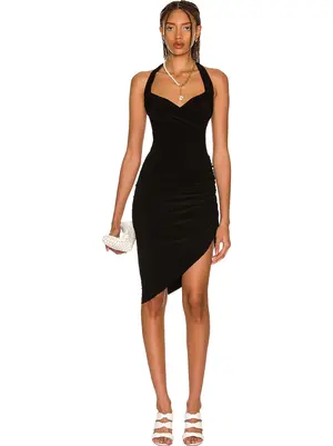 Norma Kamali Cayla Side Drape Dress - Black