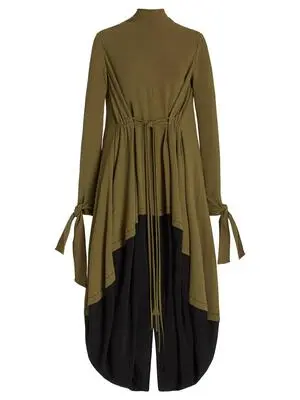 Proenza Schouler Cinched Waist Crepe Maxi Dress - Green